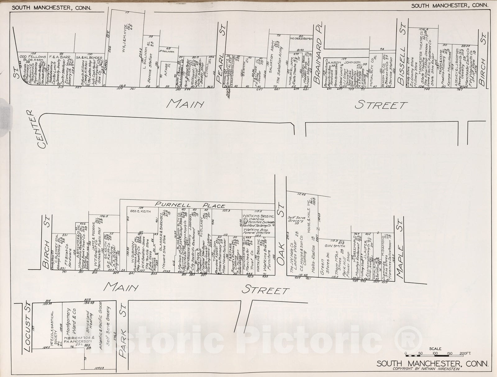 Historic Map : South Manchester (Connecticut)., 1929, Vintage Wall Dec ...