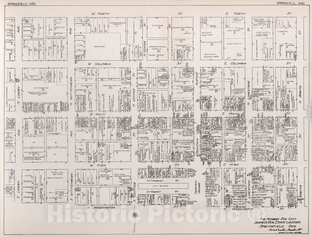 Historic Map : Springfield (Ohio)., 1929, Vintage Wall Decor – Historic ...