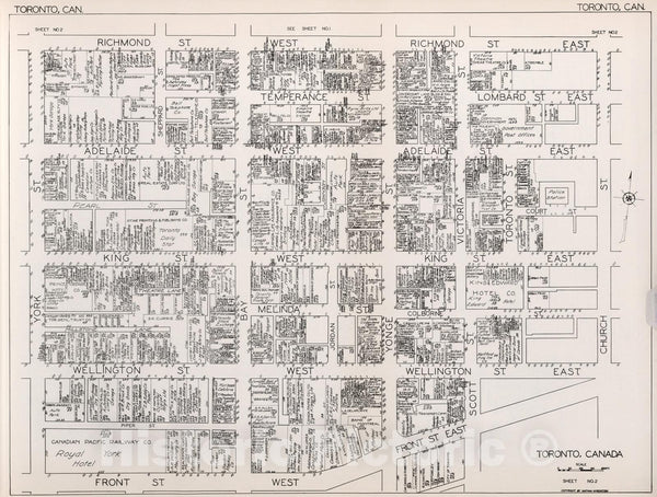 Historic Map : Toronto (Ontario). Sheet No. 2., 1929, Vintage Wall Dec ...