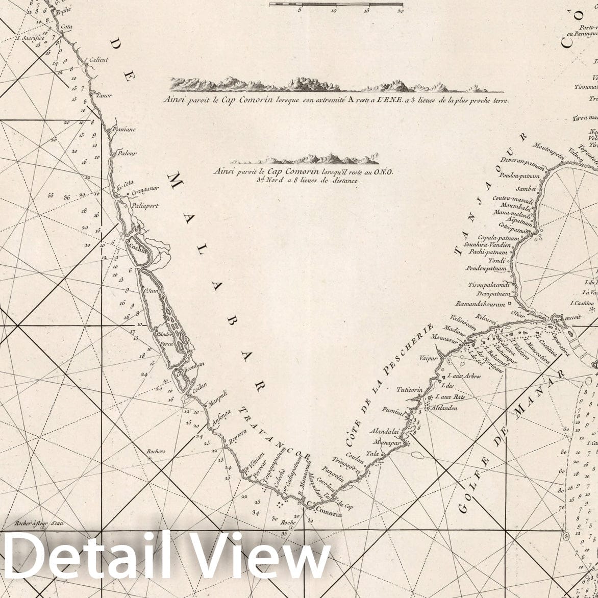 Historic Map : Carte plate qui comprend l'Isle de Ceylan, 1810, Vintag ...
