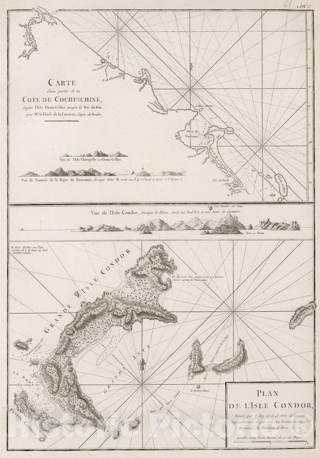 Historic Map : Carte d'une partie de la Cote de Cochinchine. Plan de l ...