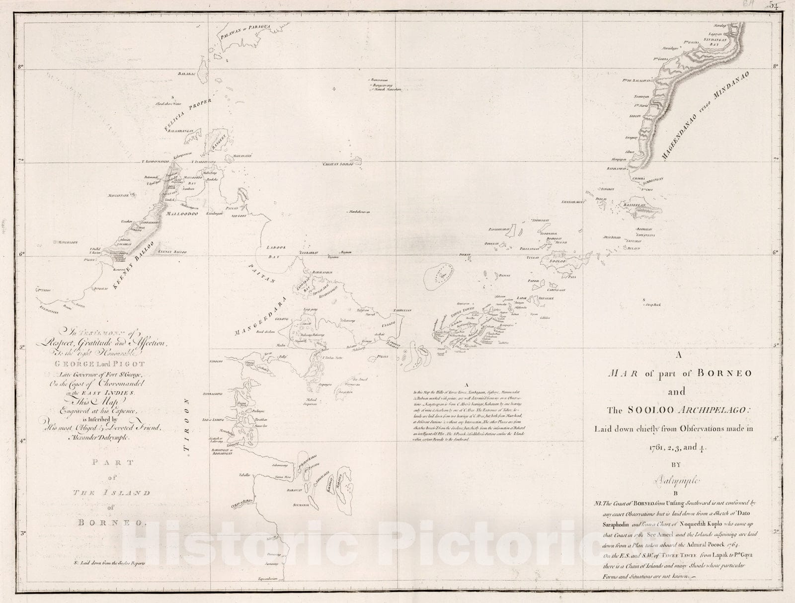 Historic Map : A Mar of part of Boneo and the Sooloo archipellago, 181 ...