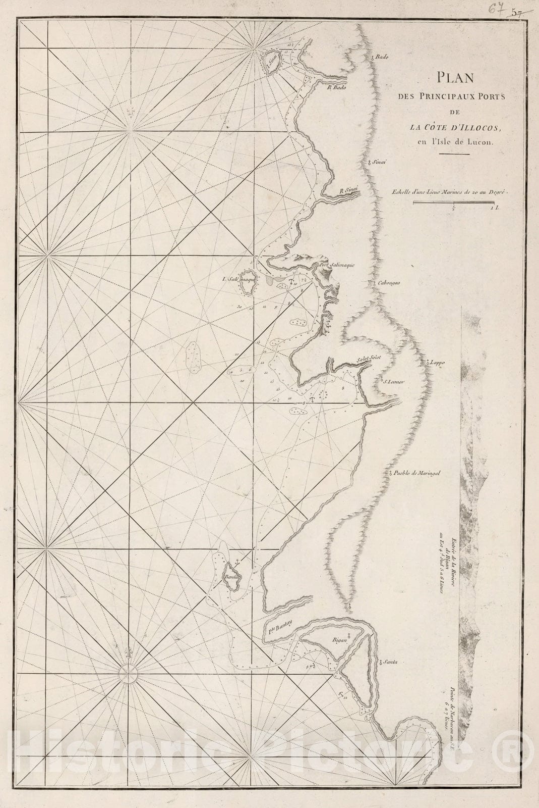Historic Map : Plan des principaux ports de la Cote d'Illocos en l'Isl ...