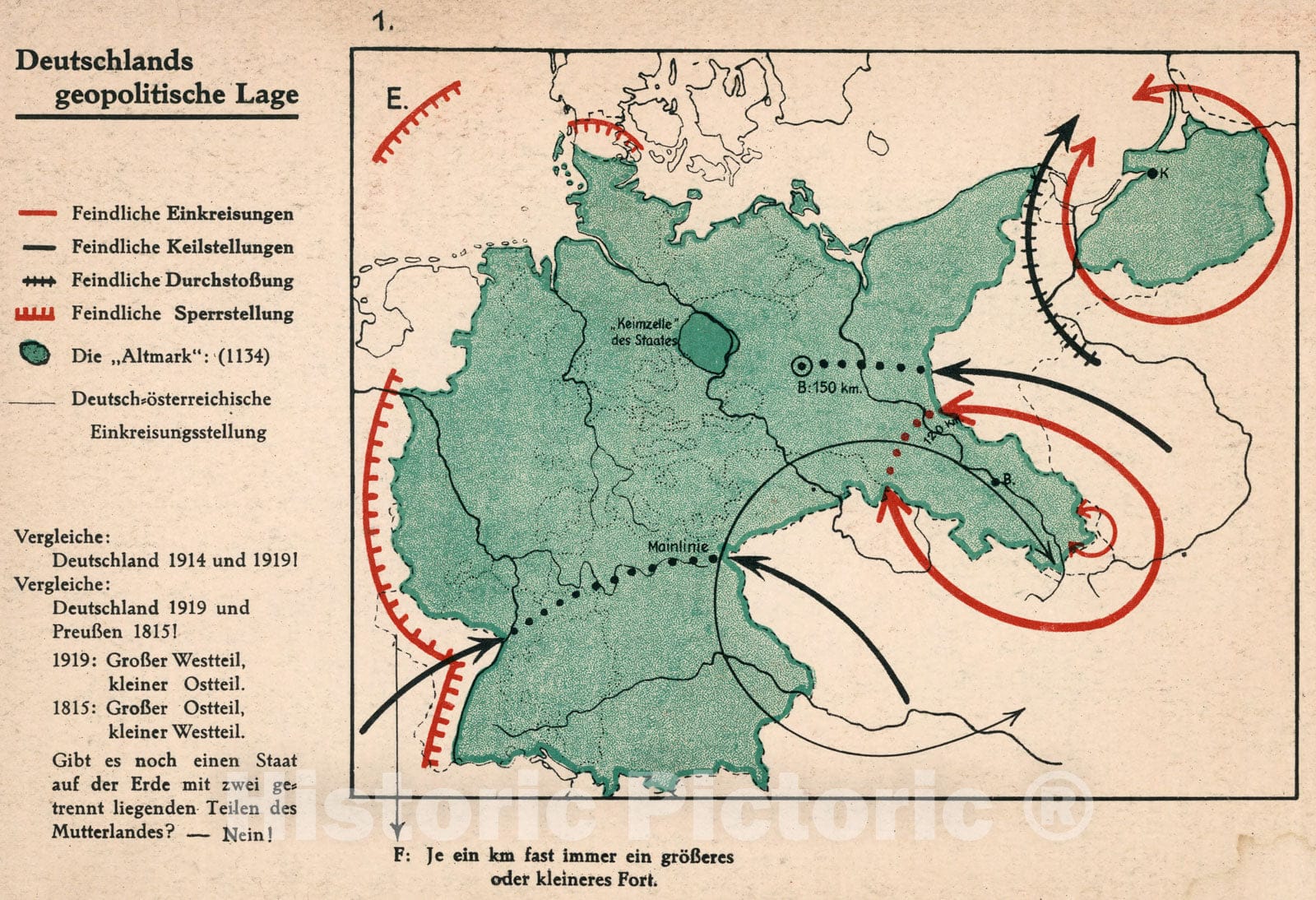 Historic Map : Deutschlands geopolitische Lage, 1935, Vintage Wall Dec ...