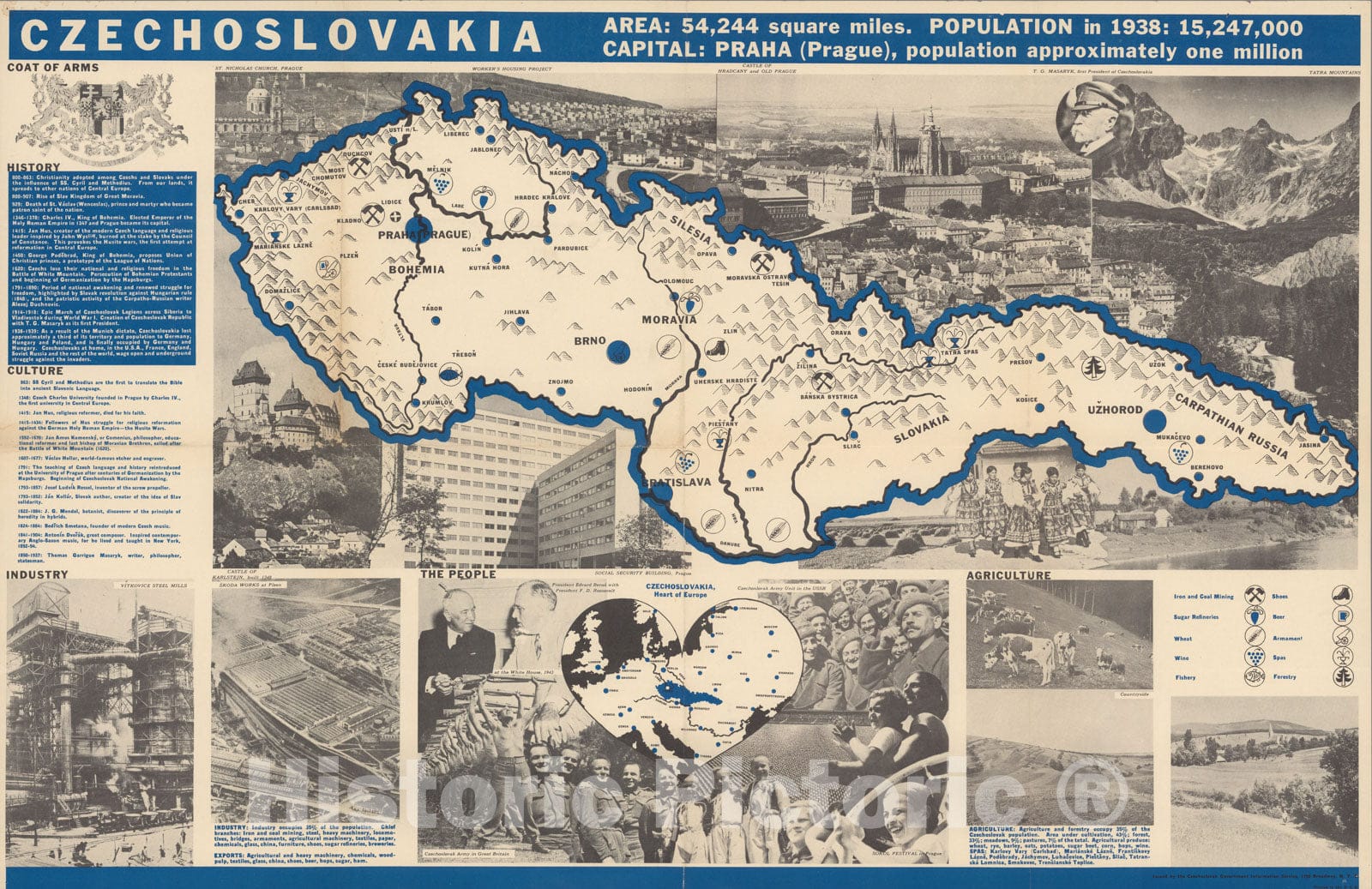 Historic Map : Czechoslovakia, 1939, Vintage Wall Decor – Historic Pictoric