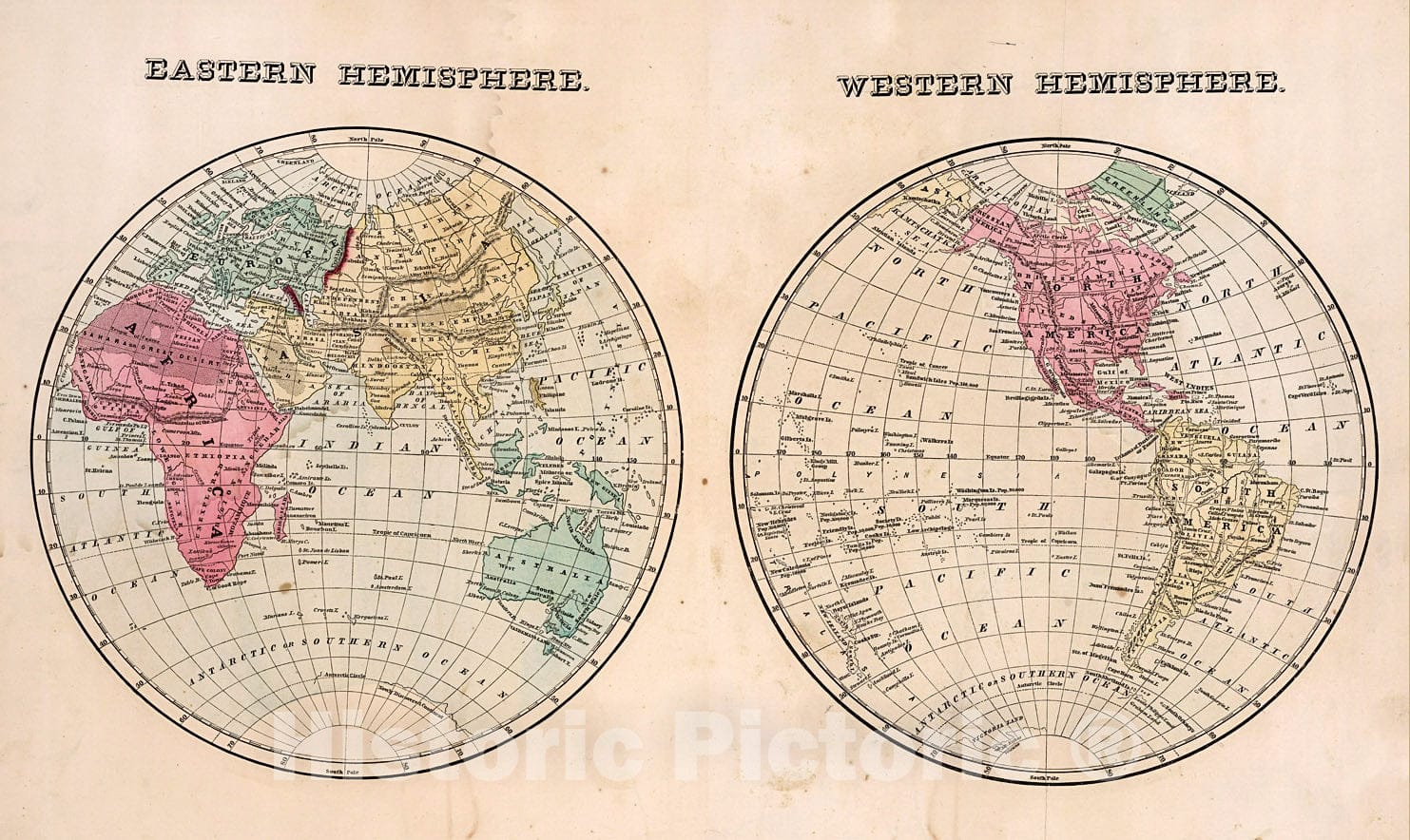 Western And Eastern Hemisphere Map