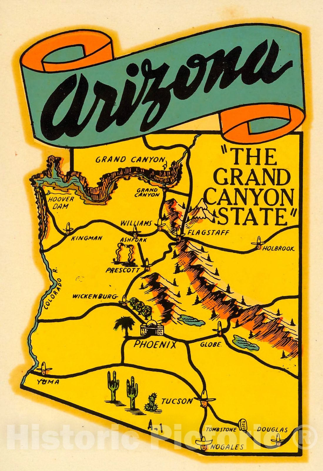 Vintage Arizona Postcards The Needles, Colorado River, Arizona,