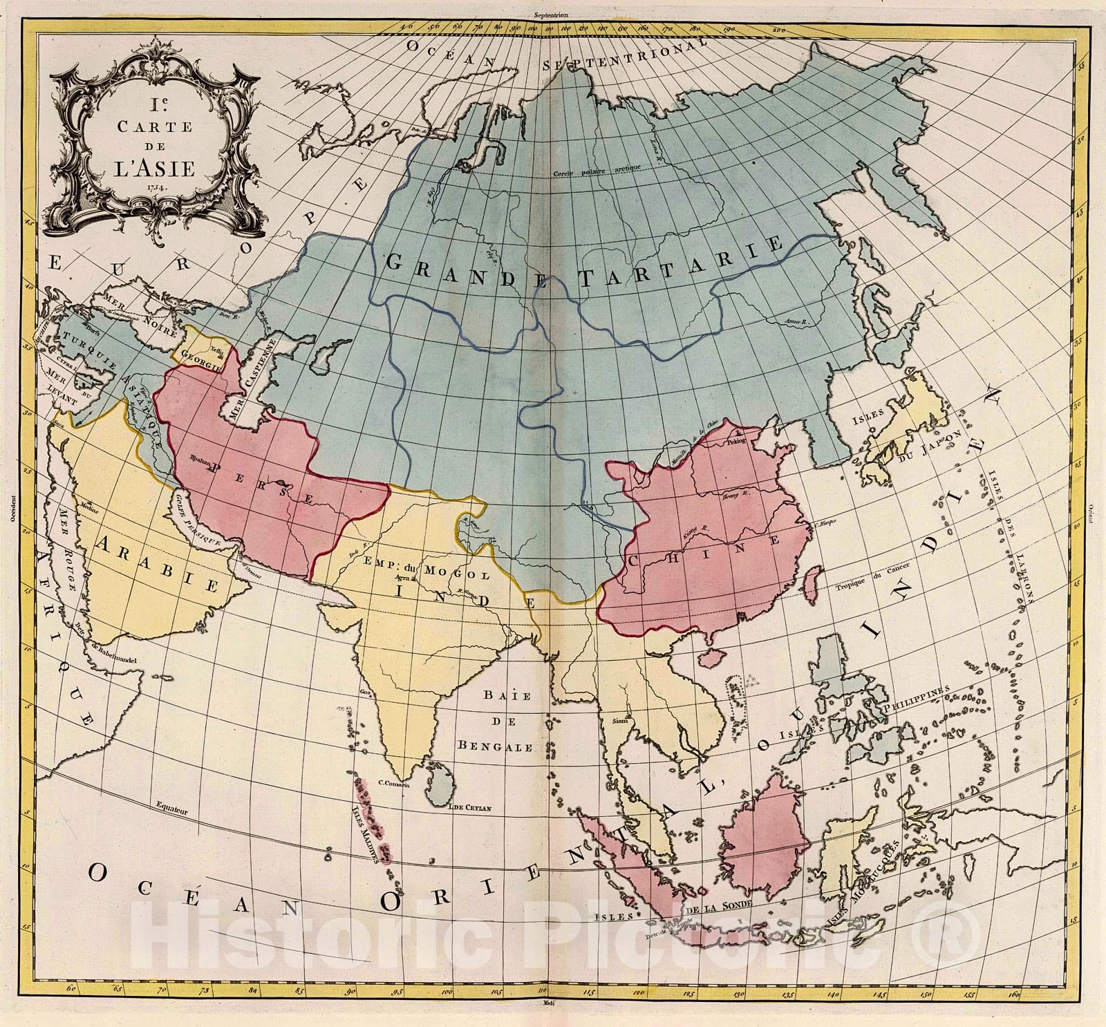 Historic Map : Asie., 1755, Vintage Wall Decor – Historic Pictoric