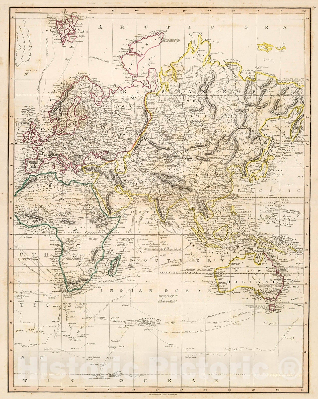 Historic Map : Chart of the World on Mercator's projection, 1841, v2 ...