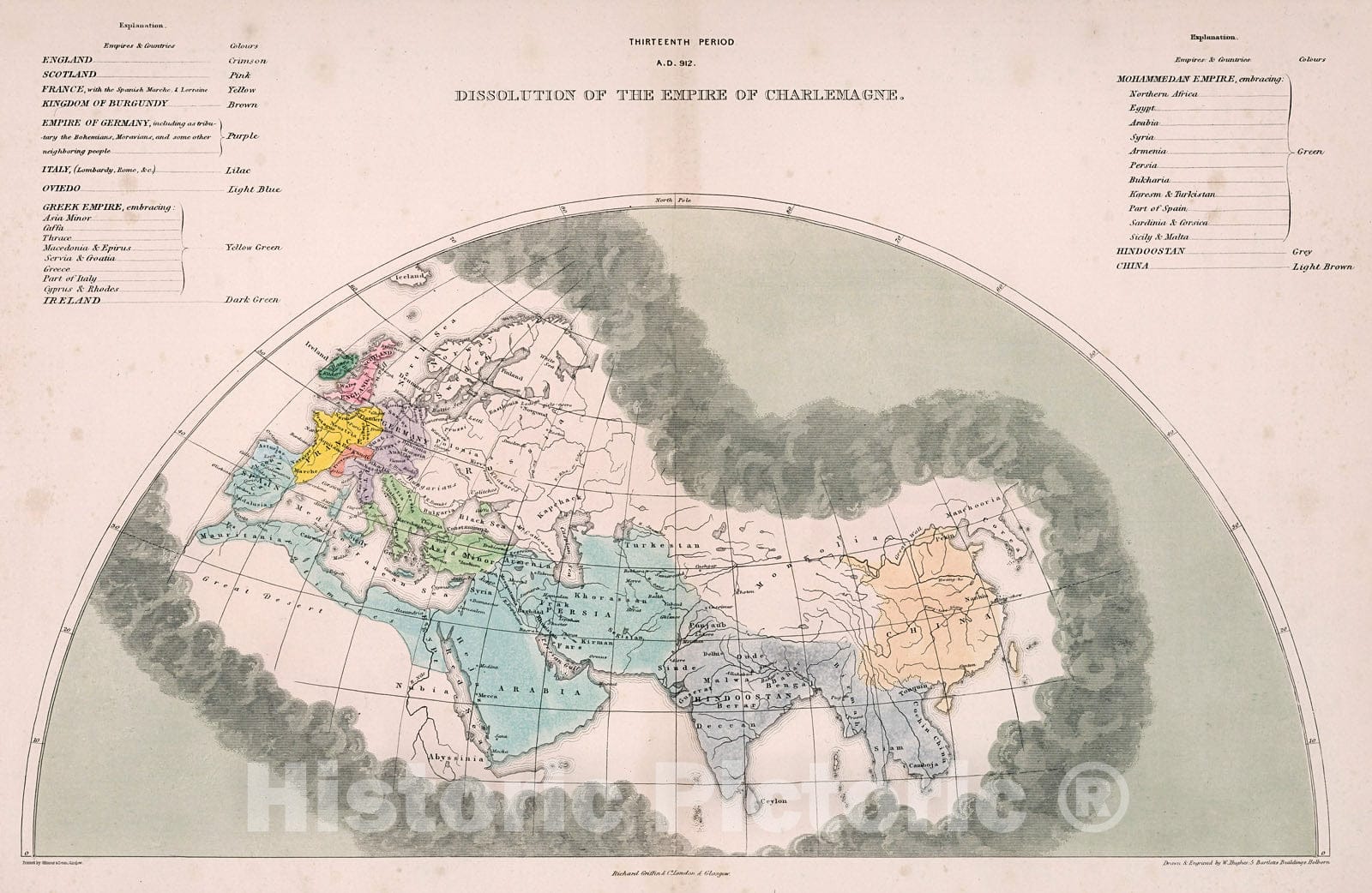 Historic Map : Thirteenth period : A.D. 912. Dissolution Of The Empire ...