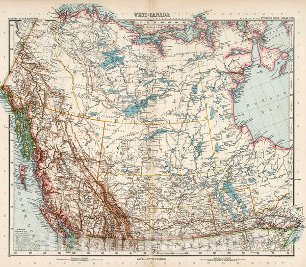 Historic Map : West-Canada., 1905, Vintage Wall Decor - Historic Pictoric