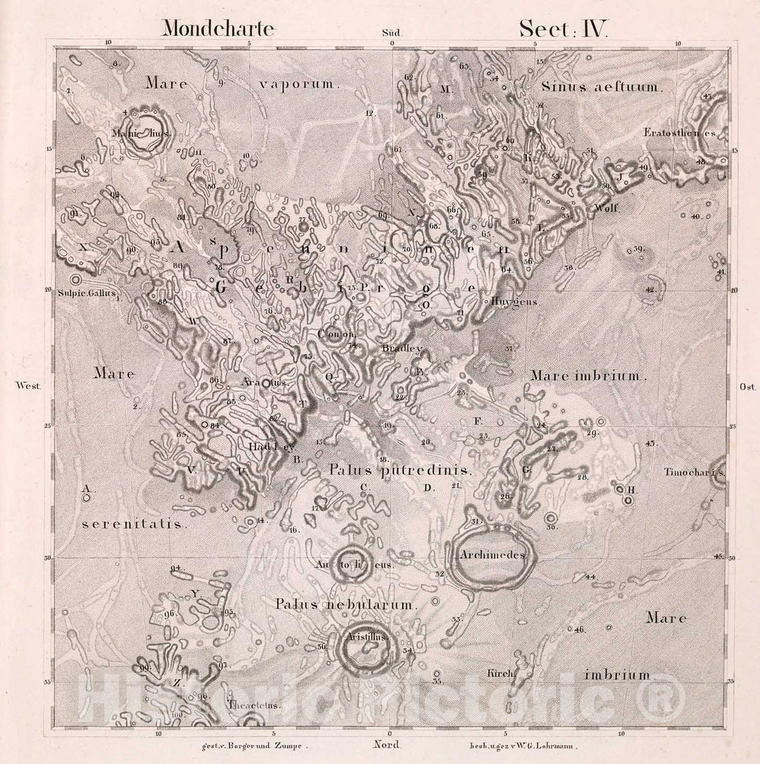 Historic Map : Mondcharte. Sect: IV, 1824, Vintage Wall Decor ...