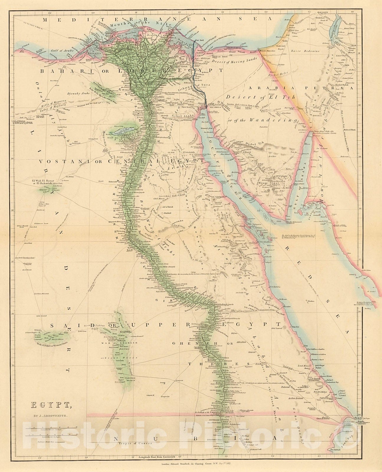 Historic Map : Egypt, 1884, Vintage Wall Decor - Historic Pictoric