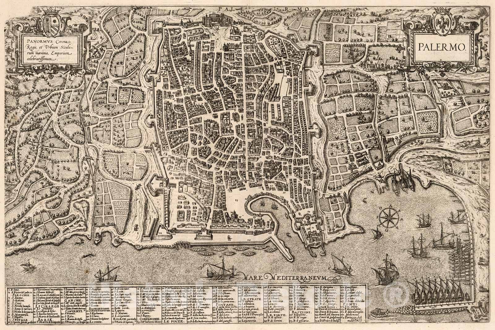 Historic Map : Vol IV (56) Palermo., 1640, Vintage Wall Decor ...