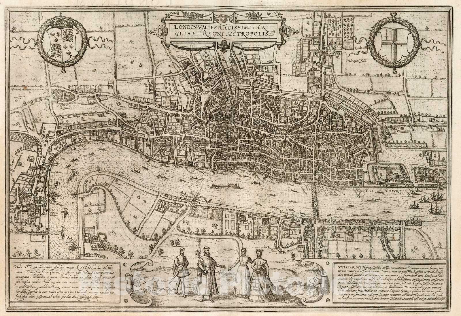 Historic Map : Vol VI (A) Londinum Feracissimi (London)., 1640, Vintag ...