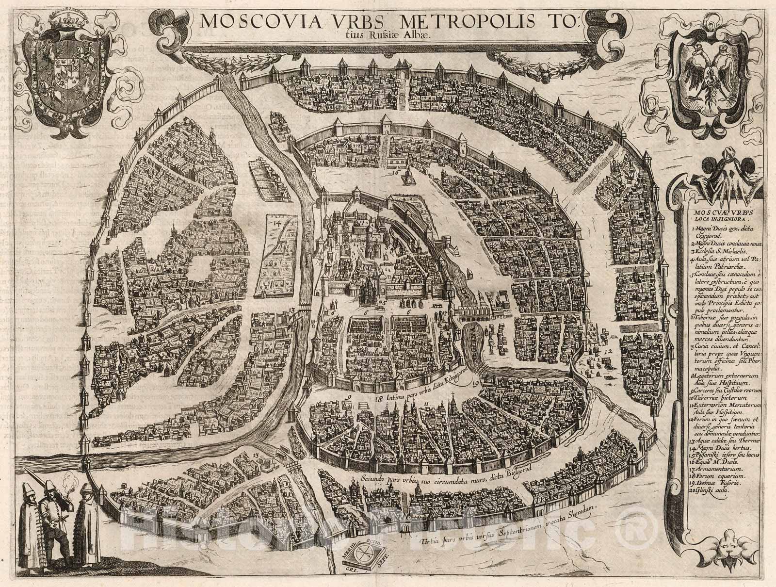 Historic Map : Vol VI (54) Moscovia (Moscow)., 1640, Vintage Wall Deco ...