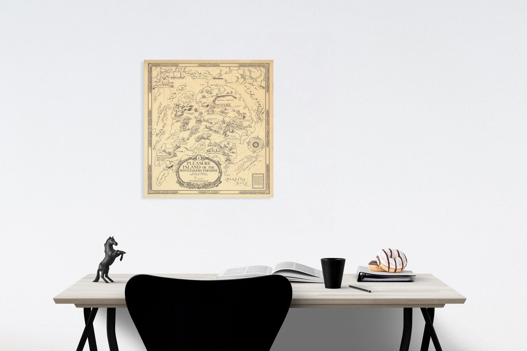 Historic Map : Pleasure Island or the Bootleggers Paradise., 1925, Vin ...