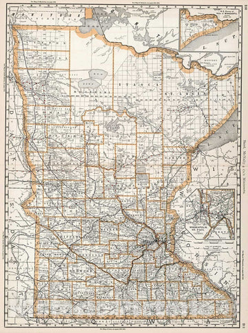 Historic Map : Minnesota., 1894, Vintage Wall Decor – Historic Pictoric