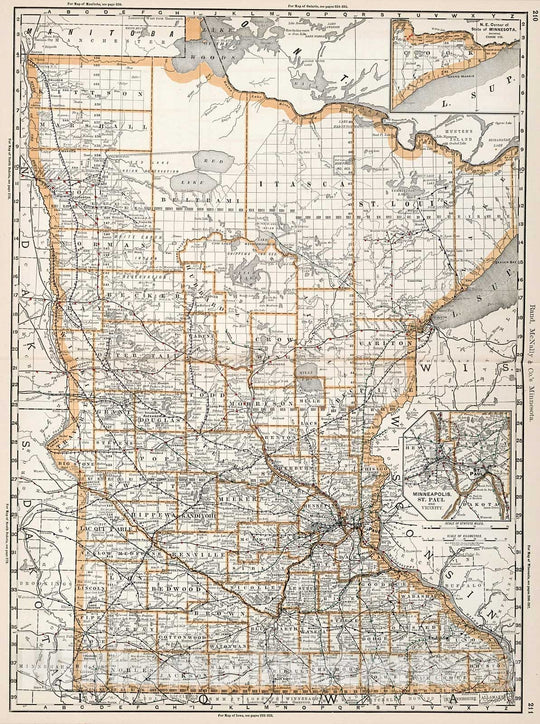 Historic Map : Minnesota., 1894, Vintage Wall Decor – Historic Pictoric