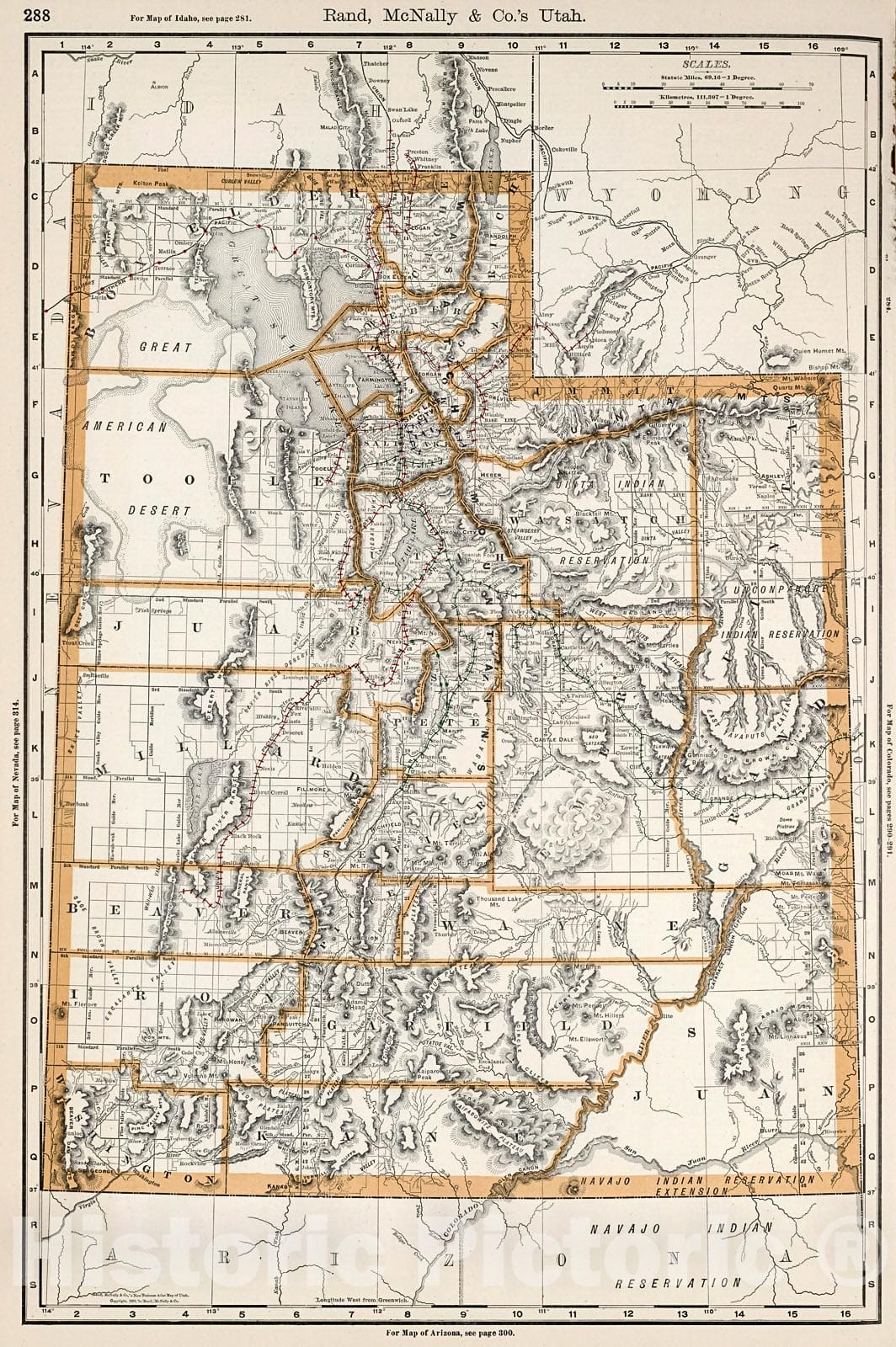 Historic Map : Utah., 1894, Vintage Wall Decor – Historic Pictoric
