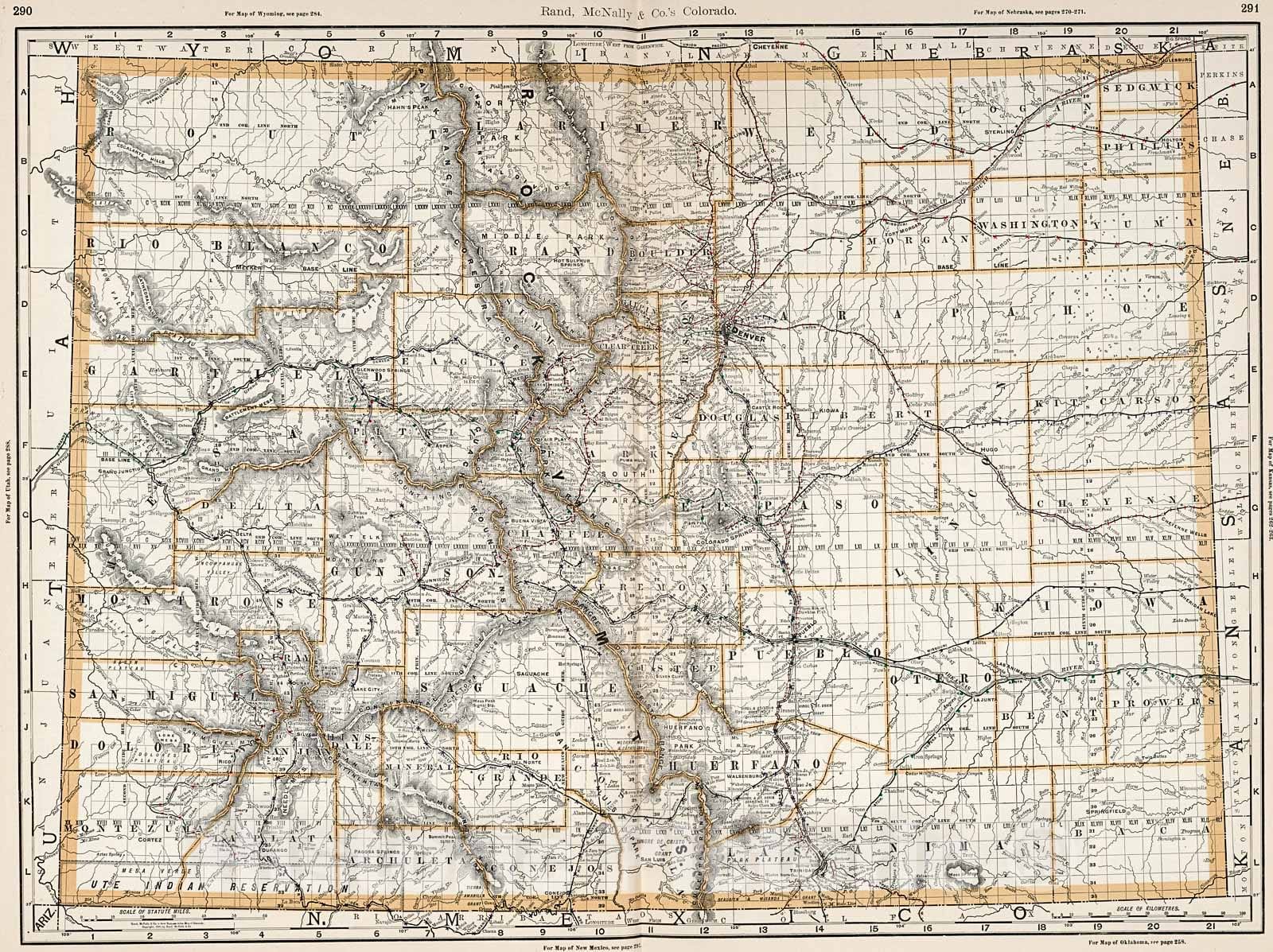 Historic Map : Colorado., 1894, Vintage Wall Decor – Historic Pictoric