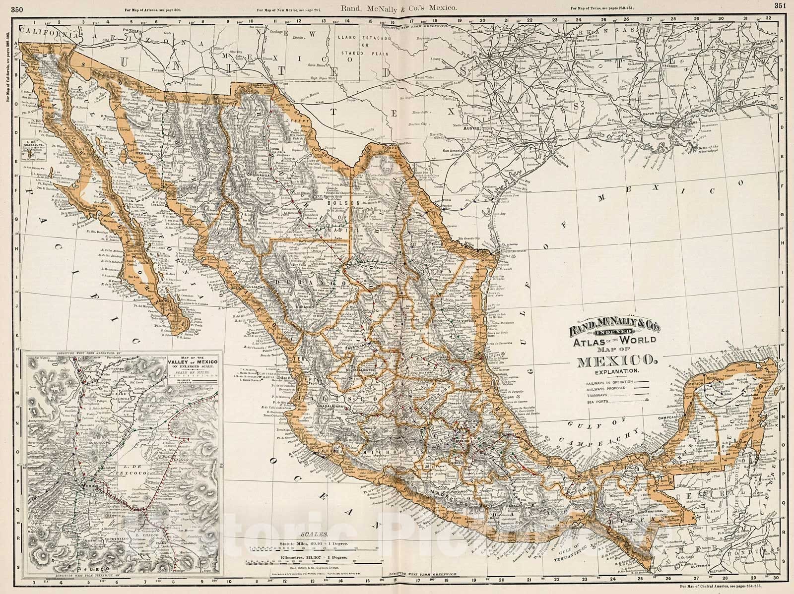Historic Map : Mexico., 1894, Vintage Wall Decor – Historic Pictoric