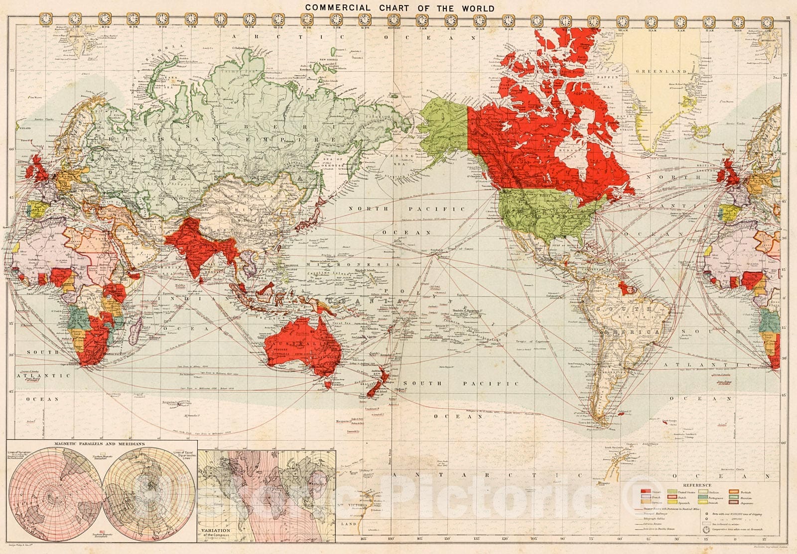 Historic Map : Commercial chart, World, 1905, Vintage Wall Decor ...