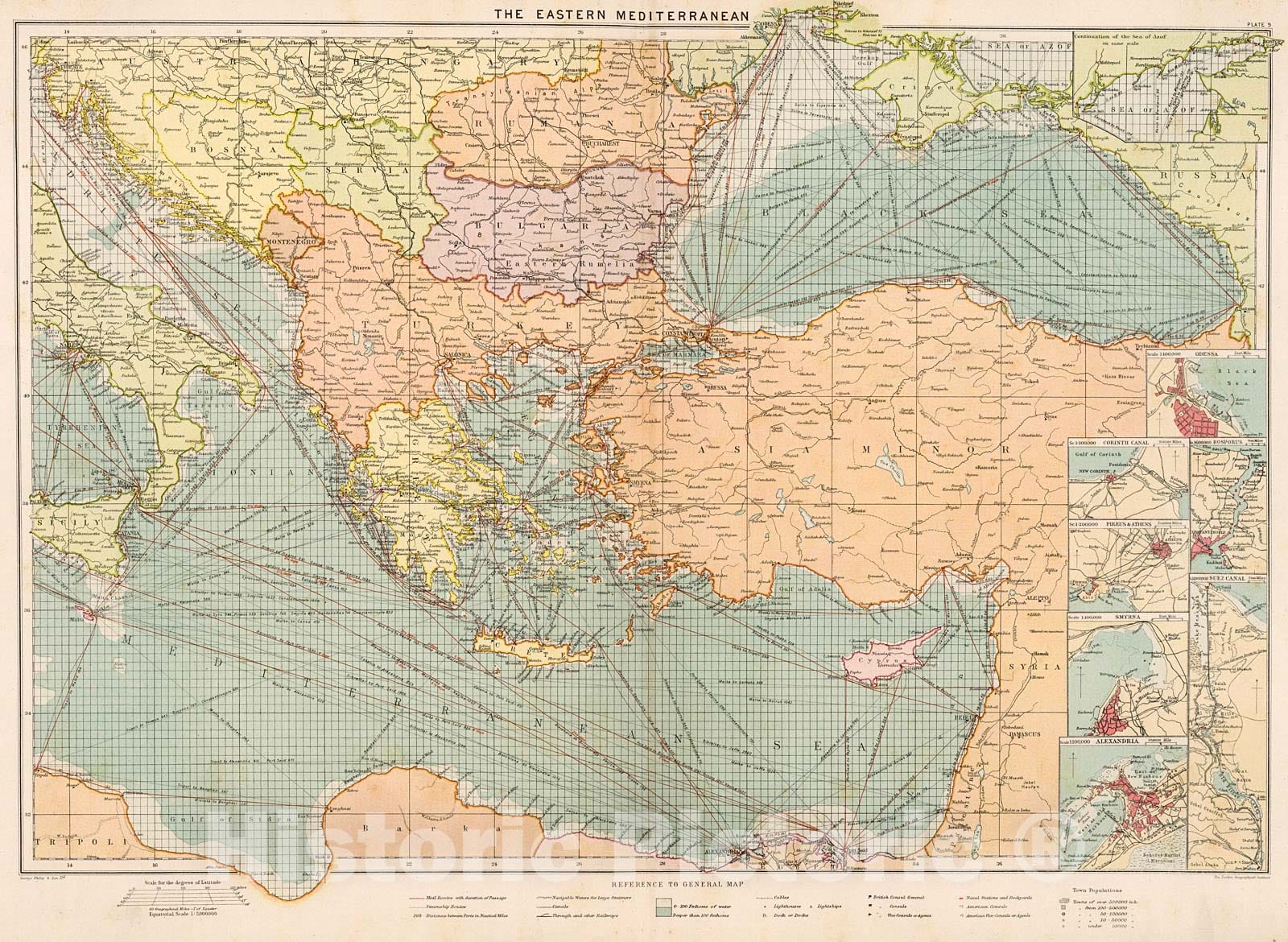 Historic Map : The Eastern Mediterranean, 1905, Vintage Wall Decor ...