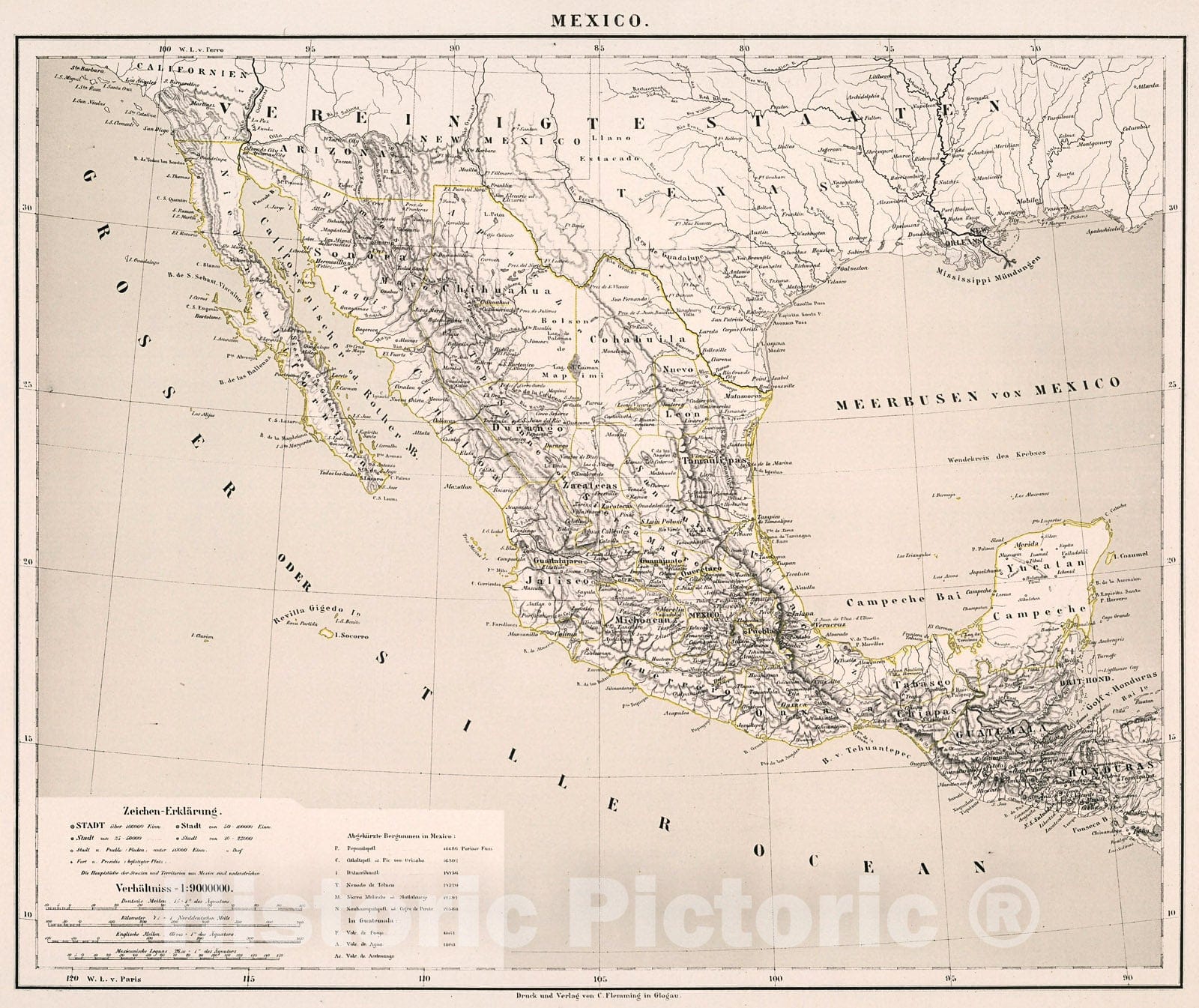 Historic Map : Mexico, 1875, Vintage Wall Decor – Historic Pictoric