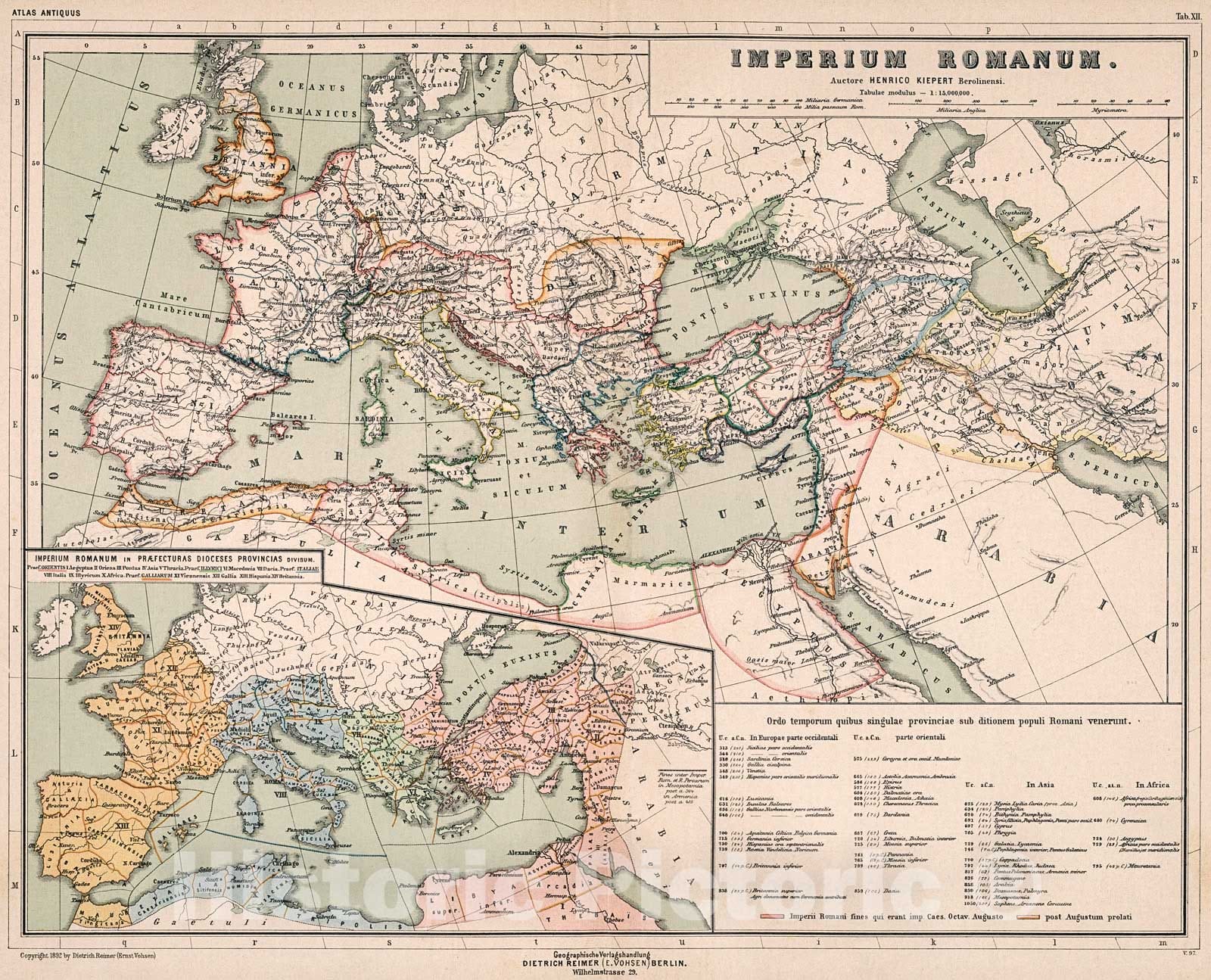 Historic Map : Tab. XII. Imperium Romanum, 1892, Vintage Wall Decor ...