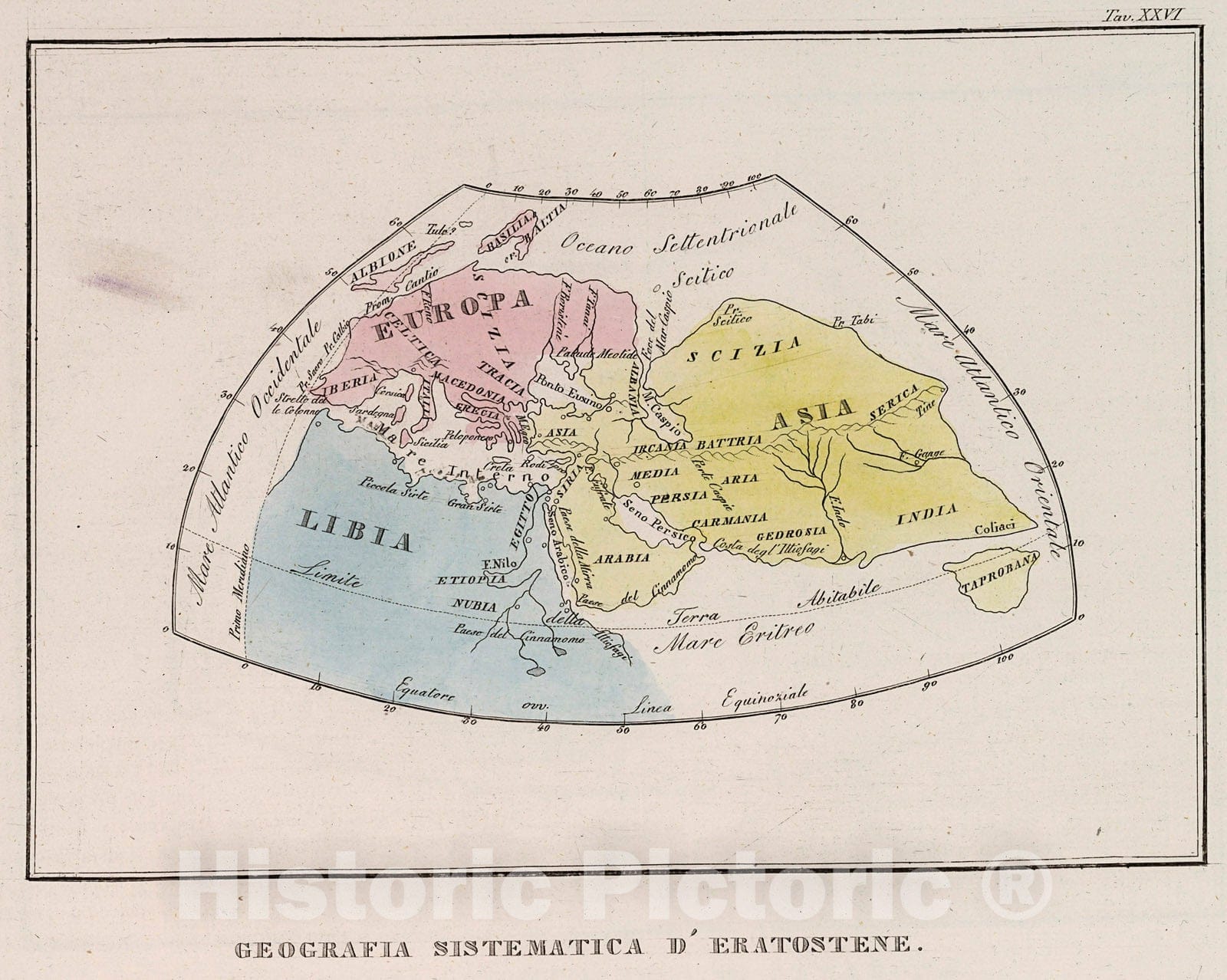 Historic Map : Geografia sistematica d'Eratostene, 1842, Vintage Wall ...