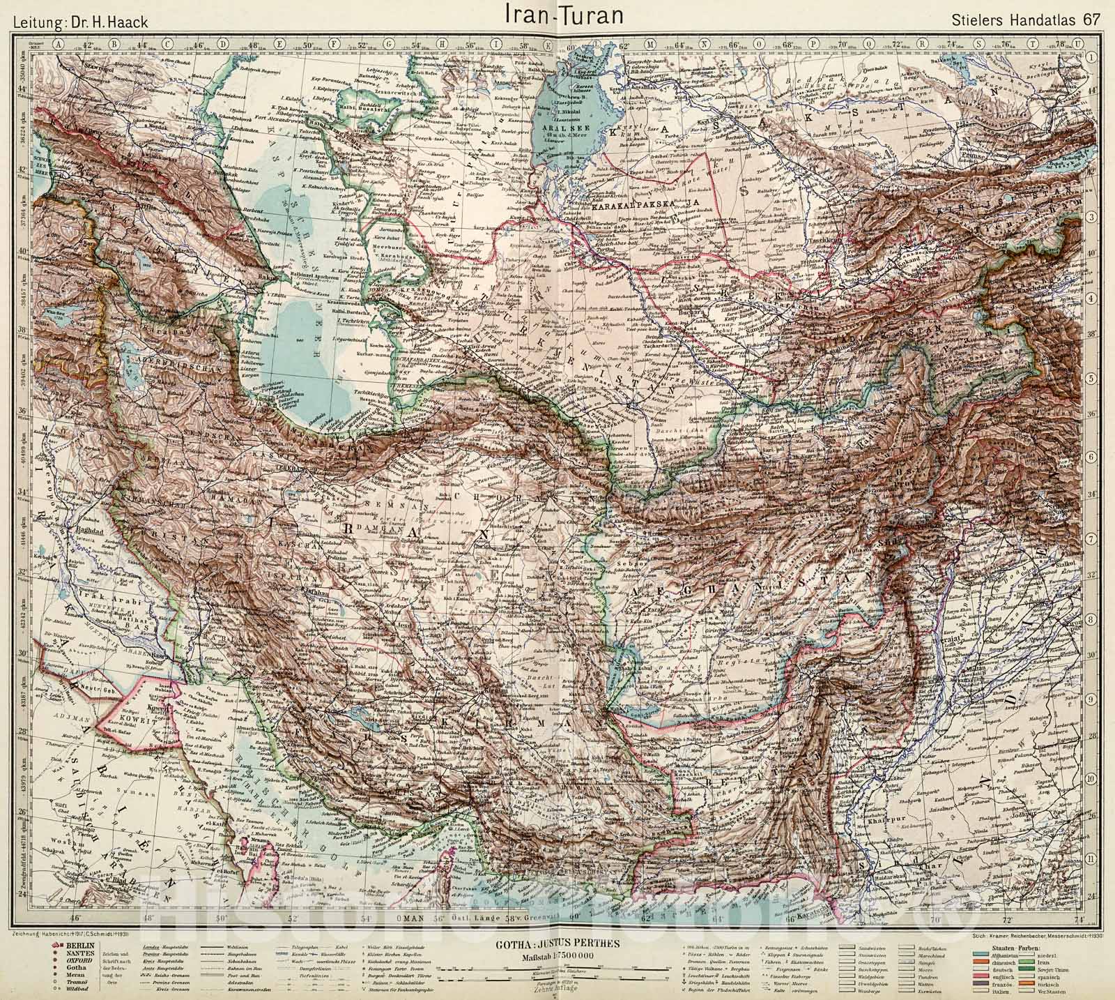 Historic Map : Iran - Turan., 1945, Vintage Wall Decor – Historic Pictoric