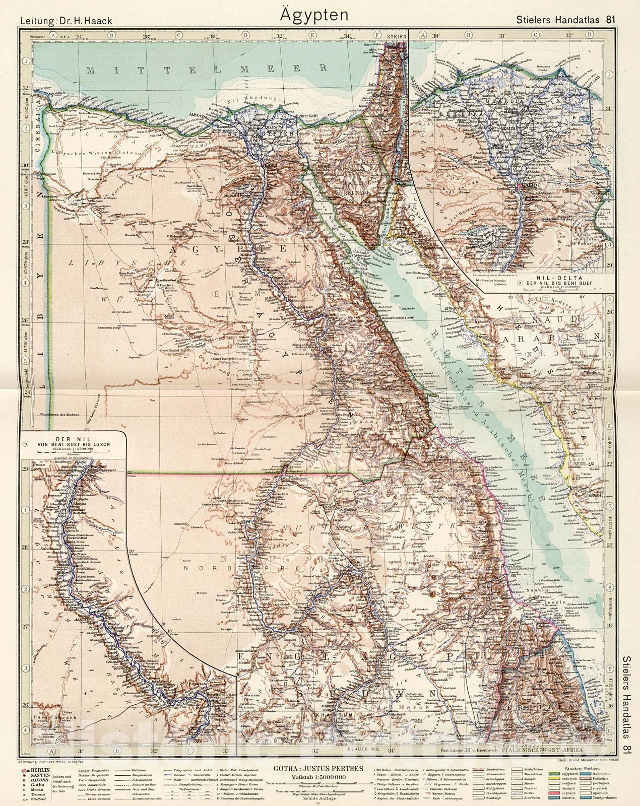 Historic Map : Aegyptien., 1945, Vintage Wall Decor – Historic Pictoric