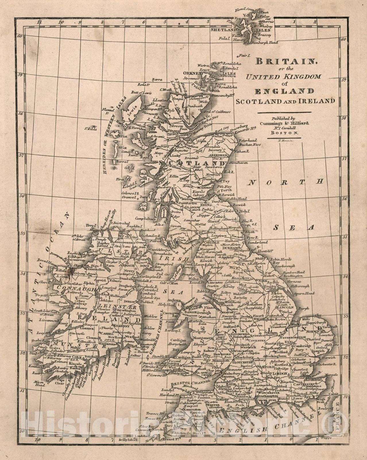 Historic Map : Britain or the United Kingdom of England, Scotland and ...