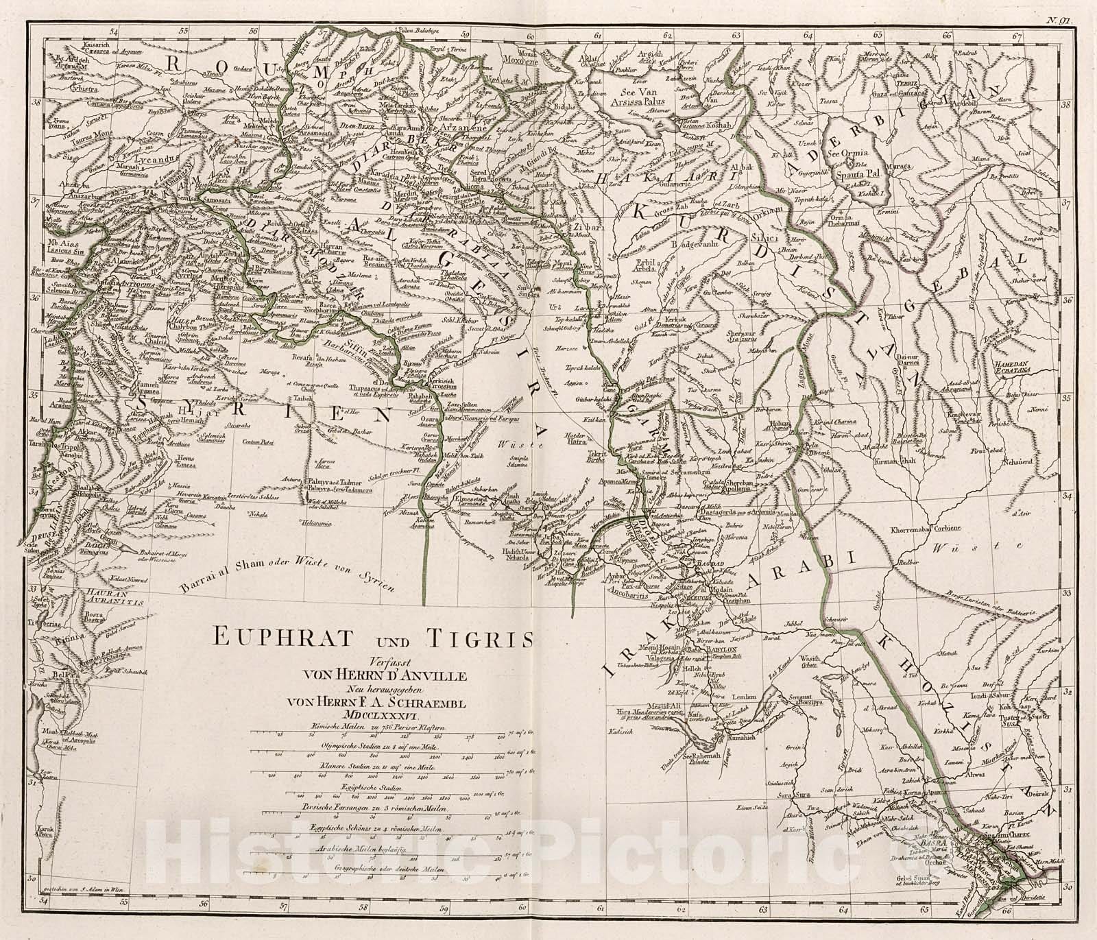 Historic Map : Euphrat und Tigris., 1800, Vintage Wall Decor – Historic ...