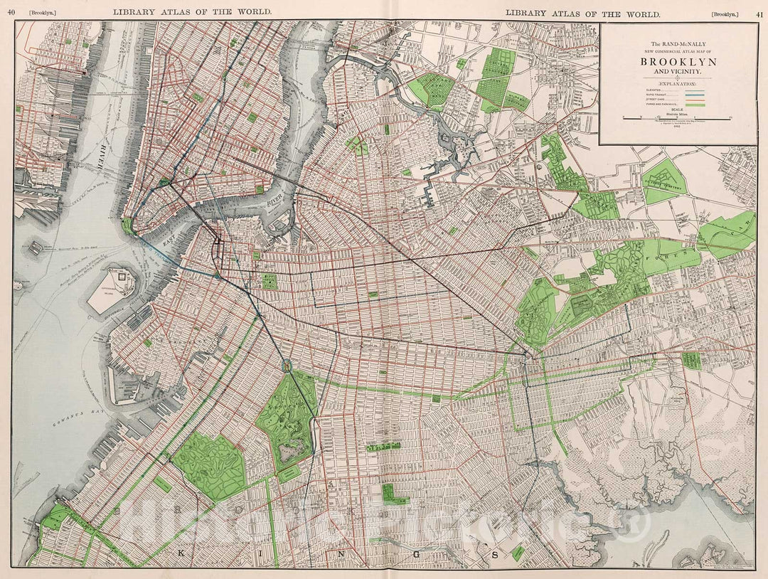 Historic Map : Brooklyn and Vicinity., 1912, Vintage Wall Decor ...