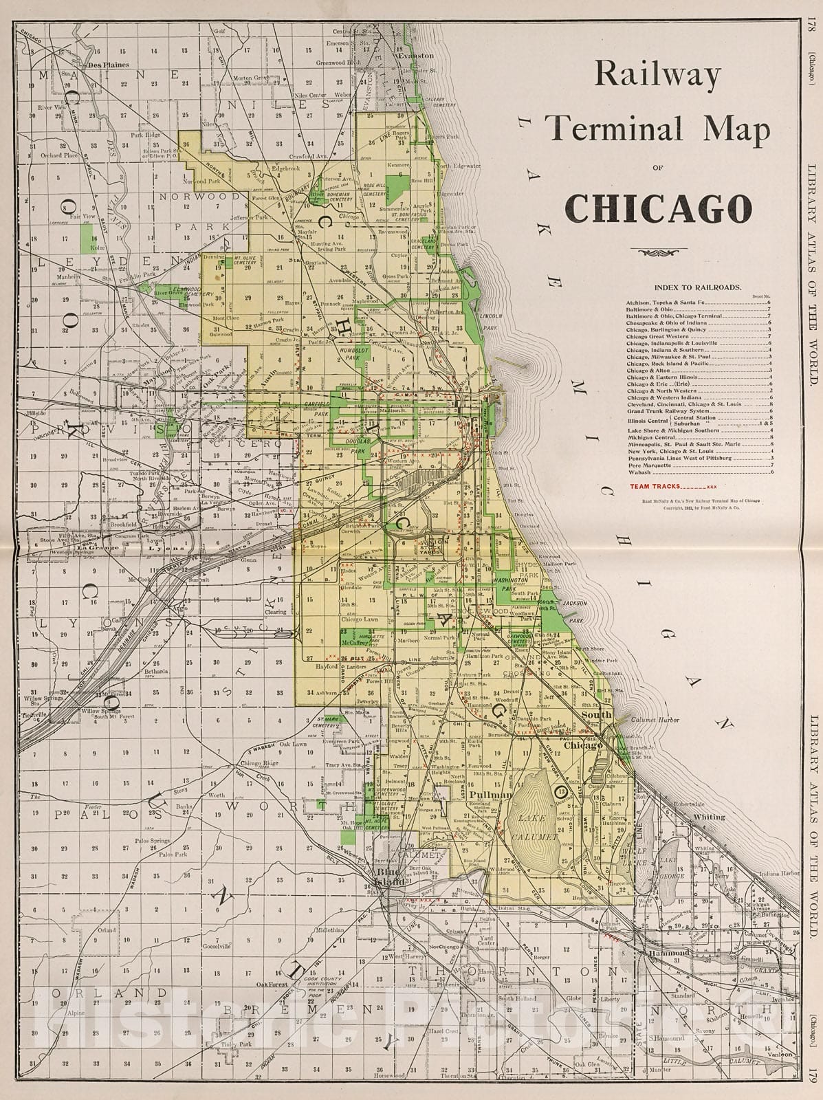 Historic Map : Railway Terminal of Chicago., 1912, Vintage Wall Decor ...