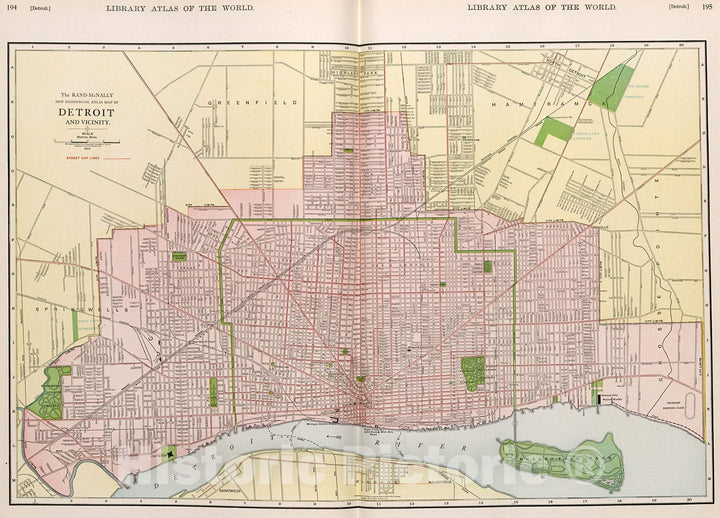 Historic Map : Detroit and Vicinity., 1912, Vintage Wall Decor ...