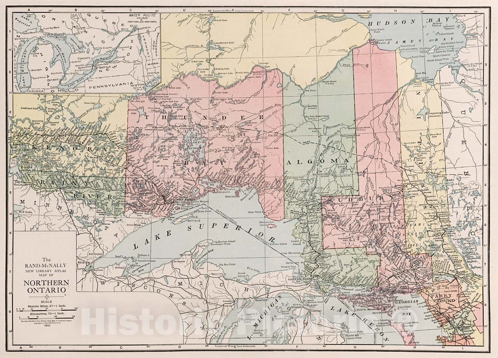 Historic Map : Northern Ontario., 1912, Vintage Wall Decor – Historic ...