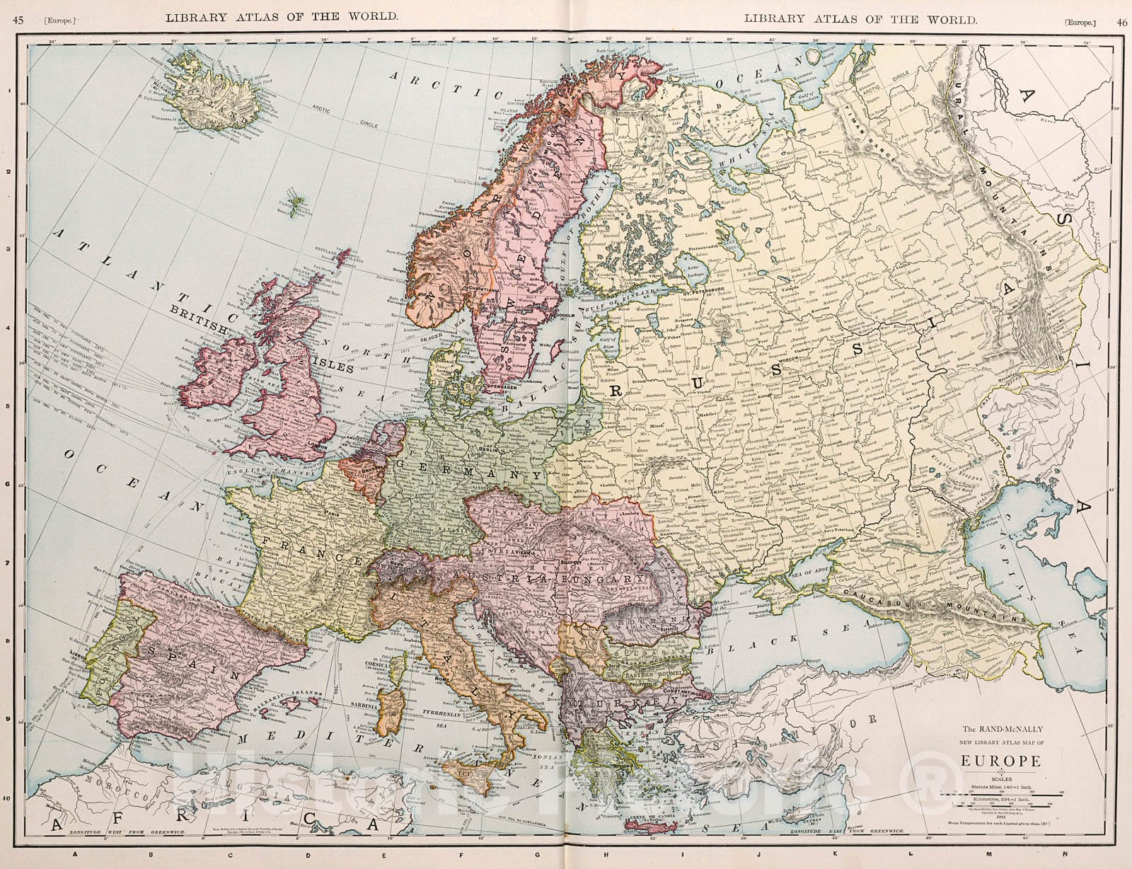 Historic Map : Europe., 1912, Vintage Wall Decor – Historic Pictoric