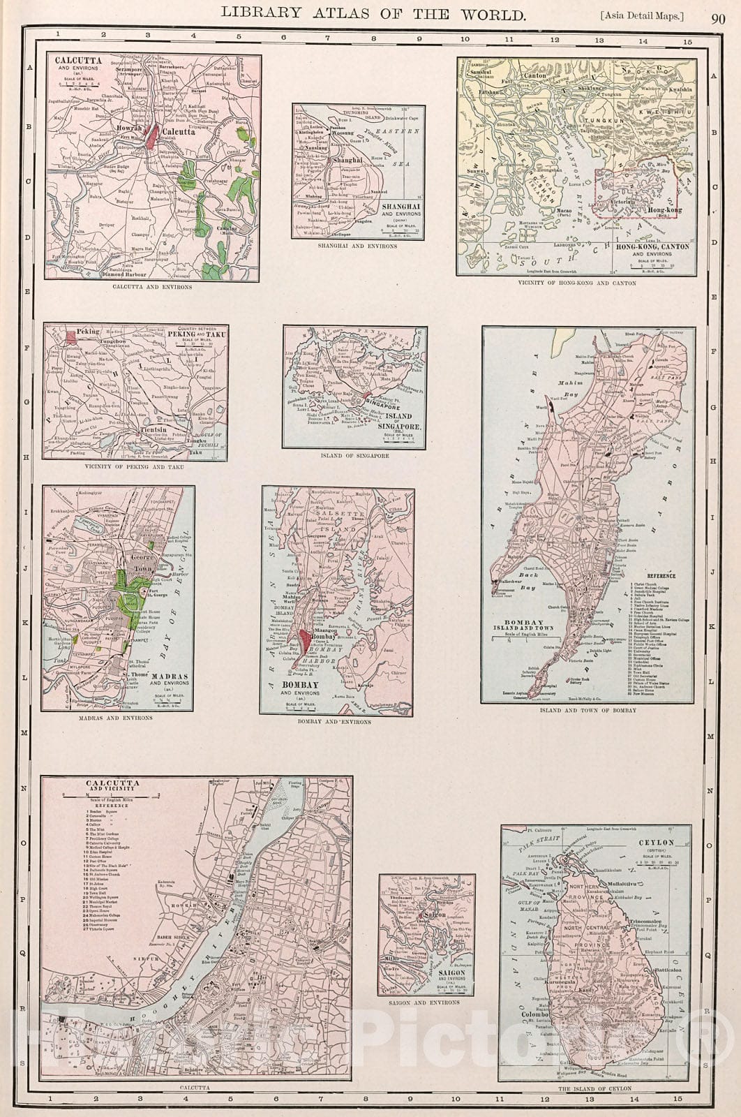 Historic Map : Vicinity Maps of Various Asian Cities., 1912, Vintage W ...