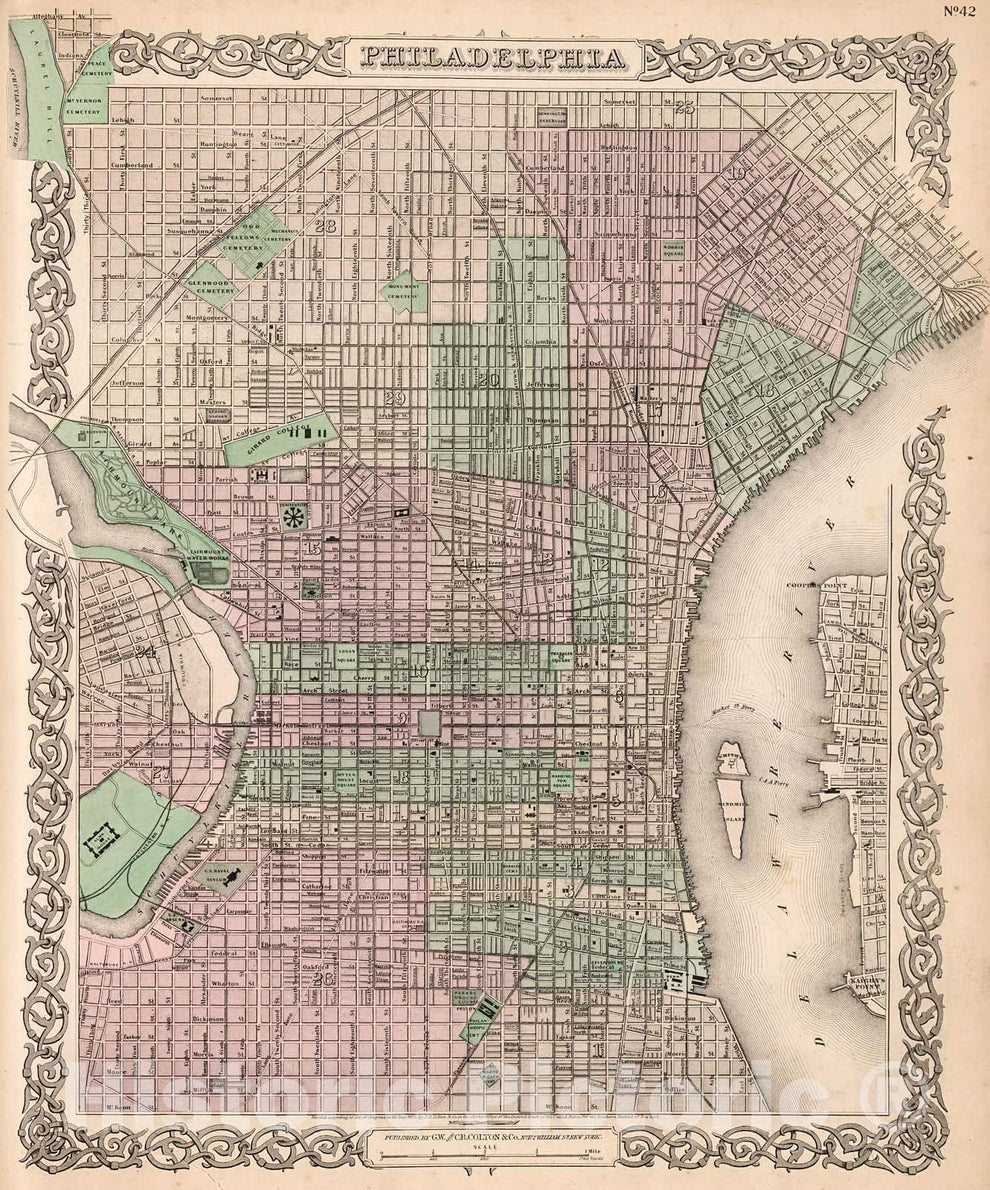 Historic Map : Philadelphia., 1880, Vintage Wall Decor – Historic Pictoric