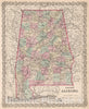 Historic Map : Alabama., 1880, Vintage Wall Decor - Historic Pictoric