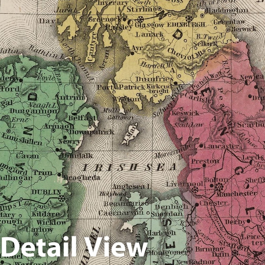 Historic Map : Political Map Of Great Britain And Ireland, 1845, Vinta ...