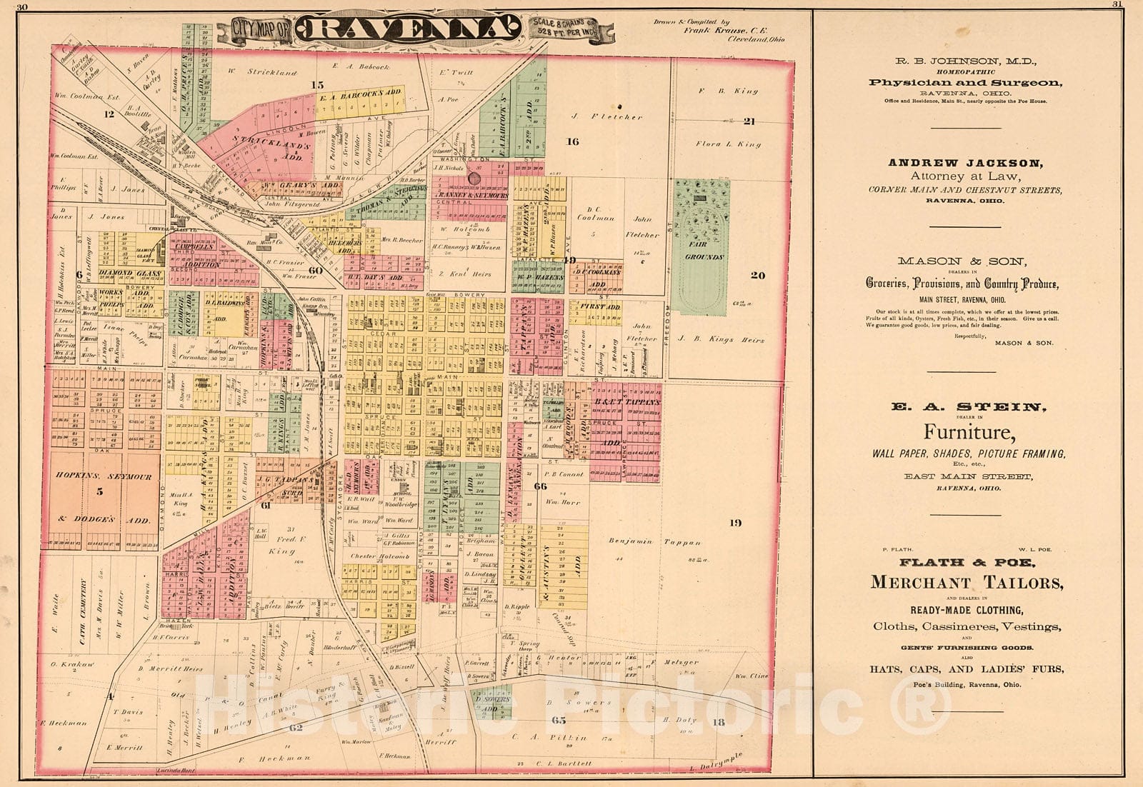 Historic Map : City of Ravenna, Portage County, Ohio. Advertisement ...