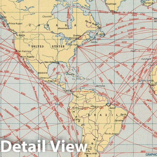 Historic Map : Overseas Shipping Routes 24., 1943, Vintage Wall Decor ...