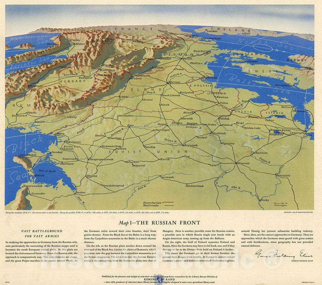 Historic Map : Map I, The Russian Front, 1944, Vintage Wall Decor ...