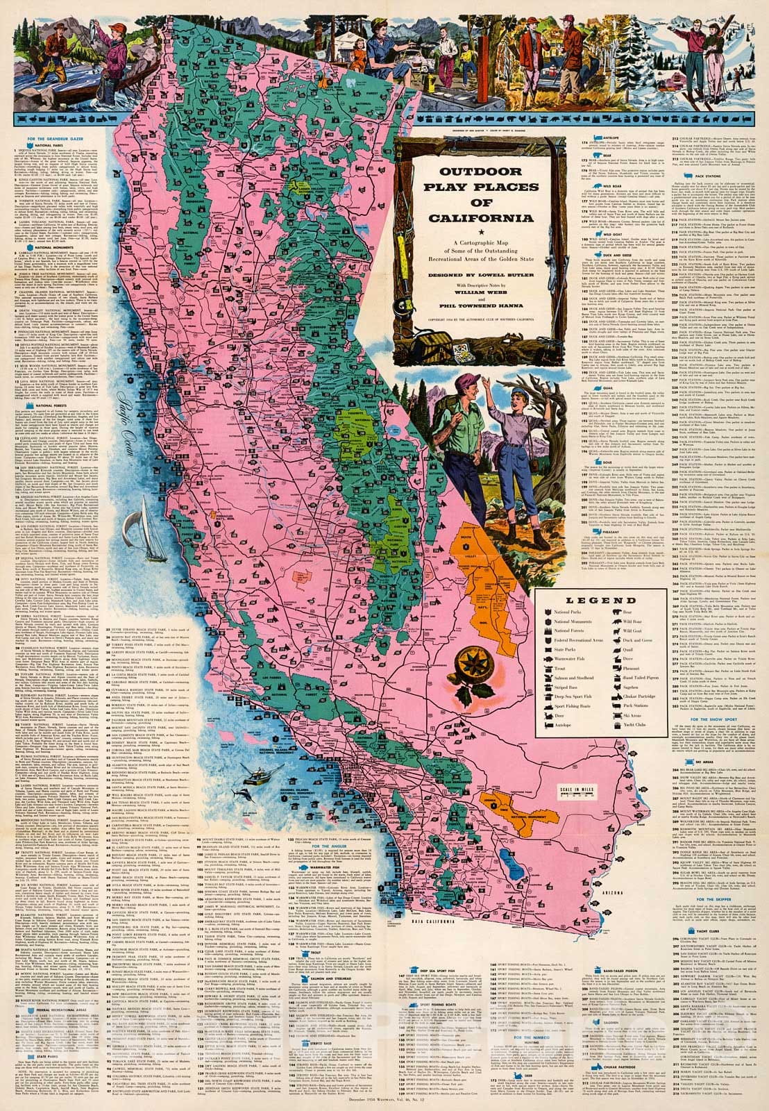 Historic Map : Outdoor play places of California, 1954, Vintage Wall D ...