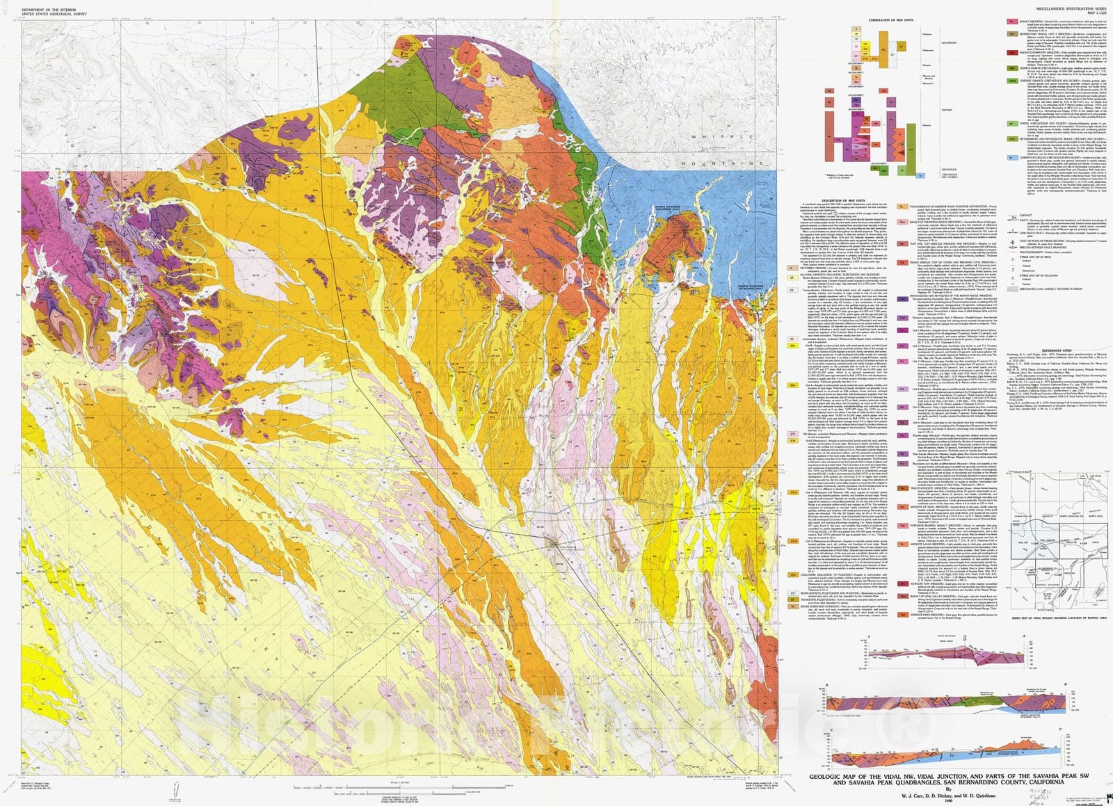 Map : Geologic map of the Vidal NW, Vidal Junction, and parts of the S ...