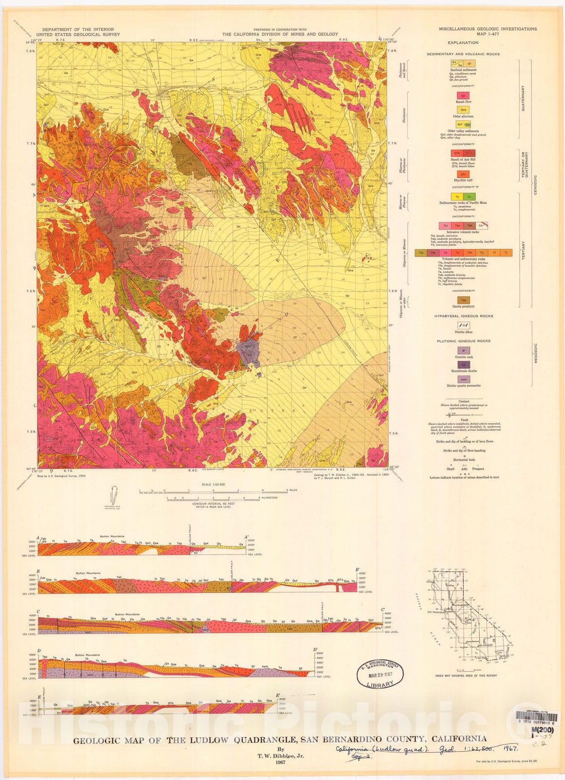 Map : Geologic map of the Ludlow quadrangle, San Bernardino County, Ca ...